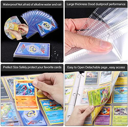 LIUDU Card Binder 9-Pocket,720 Pockets Game Cards with 40 Sleeves,Trading Card Collection Zipper Binder Holder for Kids Gifts (Black 720Pockets)