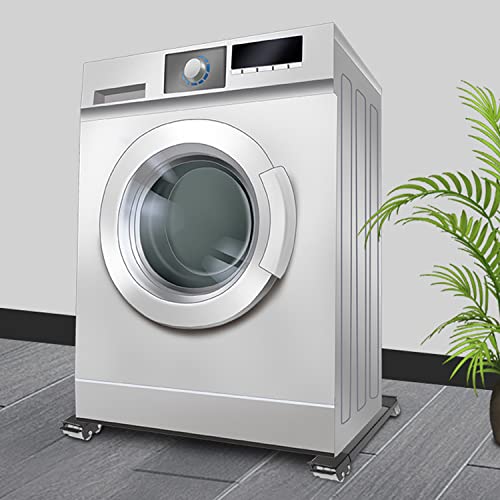 Washing Machine Base Heavy Duty Extensible Appliance Roller 500KG 17-28 Inch Adjustable Extendable Appliance Trolley Roller Wheels Compact Washing Machine Refrigerator Stand with Brake