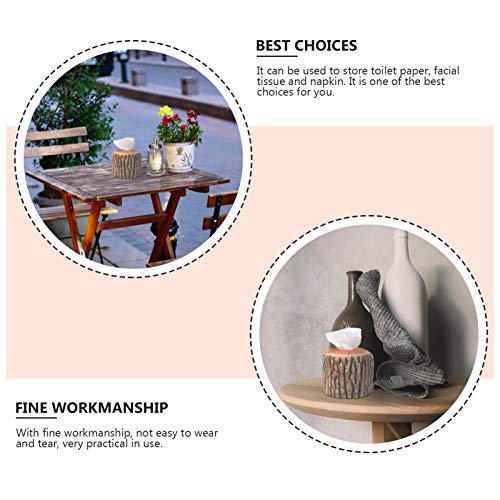 Alipis 3 pcs Box wood roll paper brown paper towels car tissues napkin holder for car rustic table decor square stand plush tissue holder Decorative Tissue Case Tabletop Tissue Case log