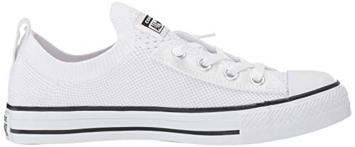 Converse Women's Women's Chuck Taylor All Star Shoreline Knit Slip On Shoe, White/Black/White, 9.5 M US