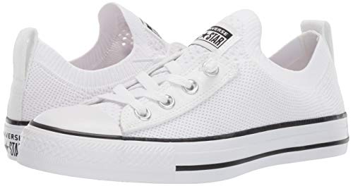 Converse Women's Women's Chuck Taylor All Star Shoreline Knit Slip On Shoe, White/Black/White, 9.5 M US