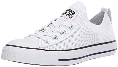 Converse Women's Women's Chuck Taylor All Star Shoreline Knit Slip On Shoe, White/Black/White, 9.5 M US