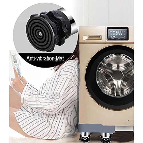 Stand for Fridge freezer Heightened 10" Adjustable Machine Stand Length/Width 17"-25" Air Conditioner Base Pedestal for Dishwasher Wooden Barrel, Prevent Scratch Dent (Legs:10",4Legs)