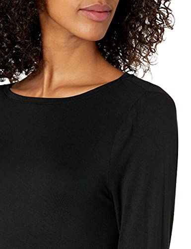 Amazon Essentials Women's 3/4 Sleeve Boat-Neck Dress (Available in Plus Size), Black, 1X