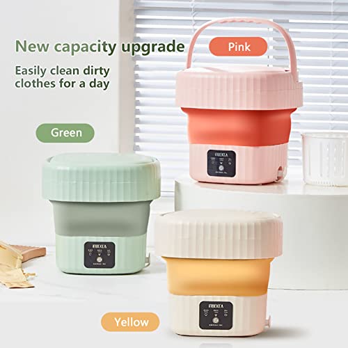 Portable Washing Machine with Clothes Hanger, Mini Foldable Washer and Spin Dryer Small Foldable Bucket Washer, Suitable for Apartment Dorm,Travelling,Best Gift Choice