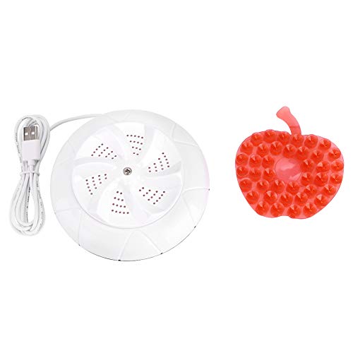POCREATION Travel Portable Washing Machine, Mini Travel Portable Household Small Washing Machine Ultrasound Turbo Washer Laundry(White)