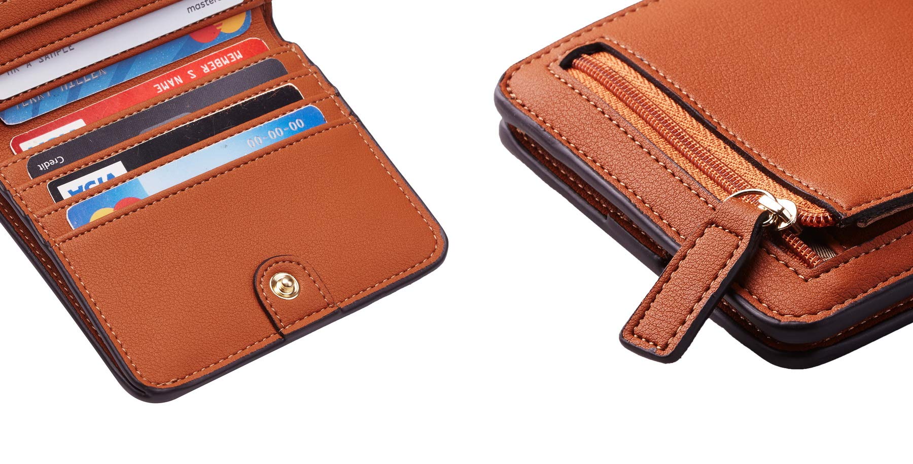Toughergun Wallet Women Rfid Blocking Small Compact Bifold Luxury Leather Pocket Wallet Ladies Mini Purse with ID Window