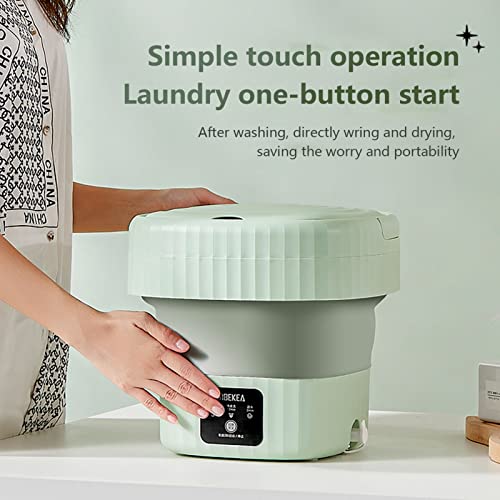 Portable Washing Machine with Clothes Hanger, Mini Foldable Washer and Spin Dryer Small Foldable Bucket Washer, Suitable for Apartment Dorm,Travelling,Best Gift Choice