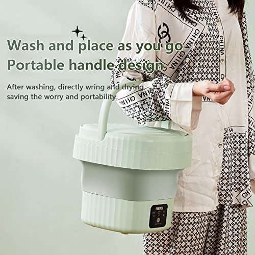 Portable Washing Machine with Clothes Hanger, Mini Foldable Washer and Spin Dryer Small Foldable Bucket Washer, Suitable for Apartment Dorm,Travelling,Best Gift Choice