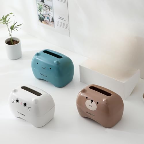 WISELADY Cartoon Tissue Box,Fashionable Desktop Decoration,Table Organizer,Tissue Box,Table Storage,Tissue Dispenser (Brown,Medium)