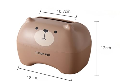 WISELADY Cartoon Tissue Box,Fashionable Desktop Decoration,Table Organizer,Tissue Box,Table Storage,Tissue Dispenser (Brown,Medium)