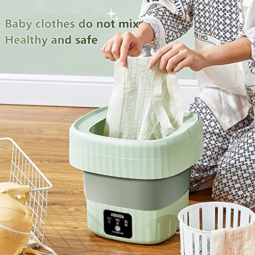 Portable Washing Machine with Clothes Hanger, Mini Foldable Washer and Spin Dryer Small Foldable Bucket Washer, Suitable for Apartment Dorm,Travelling,Best Gift Choice