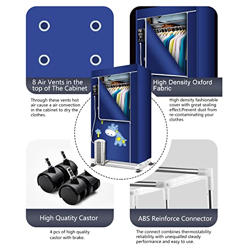 Portable Dryer 1600W-67 Inch Clothes Dryer,Foldable 3-Tier Electric Clothes Drying Rack,Energy Saving (Anion) Clothing Dryers Digital Automatic Timer Airer for Apartment House RV