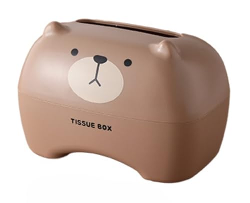 WISELADY Cartoon Tissue Box,Fashionable Desktop Decoration,Table Organizer,Tissue Box,Table Storage,Tissue Dispenser (Brown,Medium)