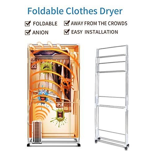 Portable Dryer 1600W-67 Inch Clothes Dryer,Foldable 3-Tier Electric Clothes Drying Rack,Energy Saving (Anion) Clothing Dryers Digital Automatic Timer Airer for Apartment House RV