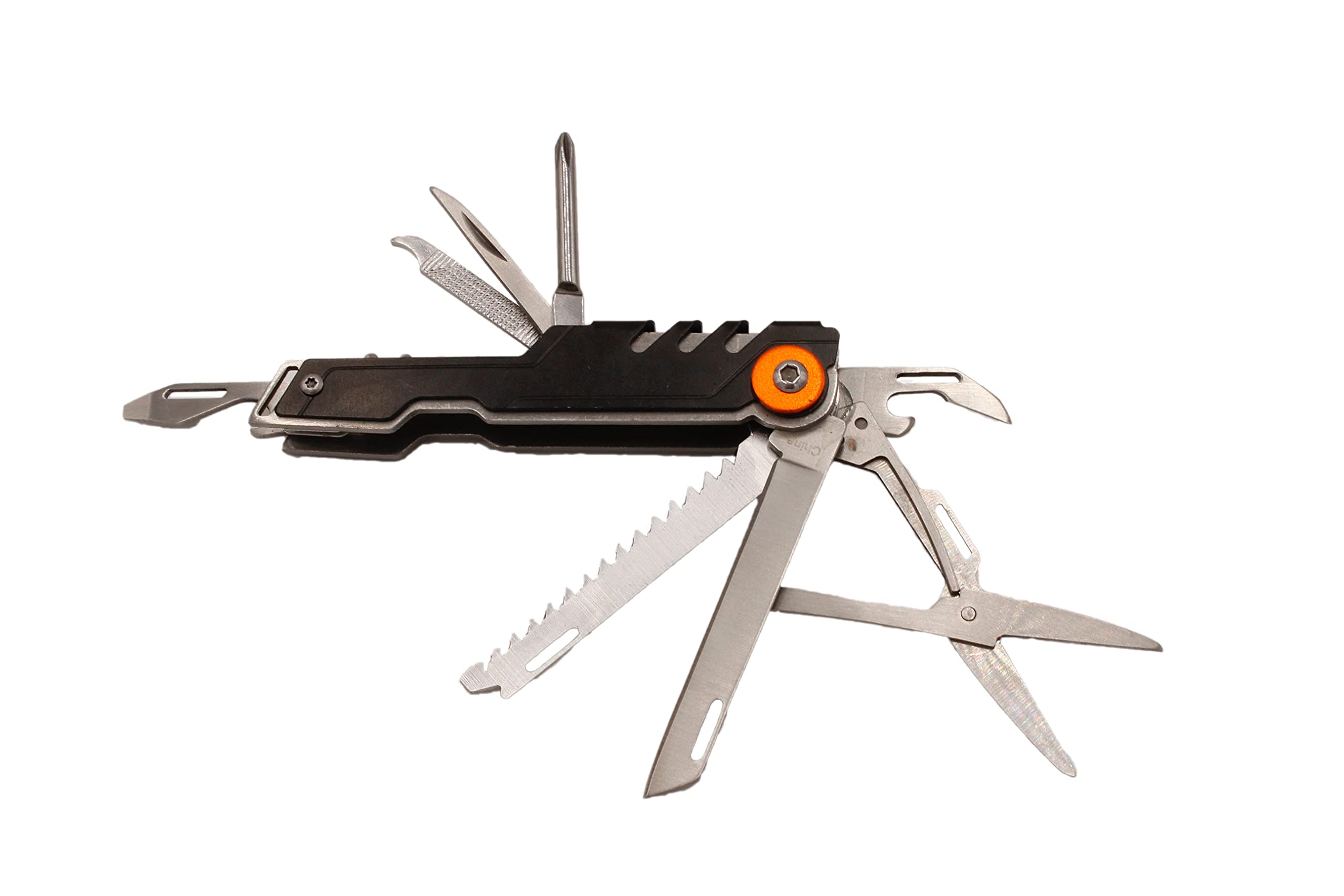 AceCamp 11-in-1 Compact Multi-Tool Pocket Knife, Blade, Saw, Scissors, Corkscrew, Nail File, Screwdrivers, Small Pick, Thread Loop, Bottle and Can Opener