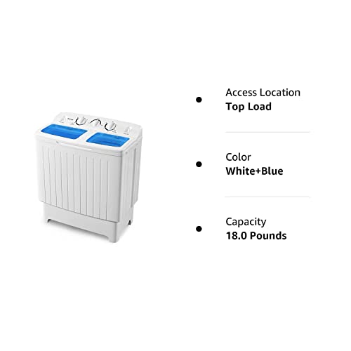 ARLIME Portable Clothes Washing Machine, 17.6lbs Mini Twin Tub Washer & Spinner Dryer Combo Compact Washer (11lbs) & Spin Dryer (6.6lbs) Sets Laundry Machine W/Time Control for Apartments, Dorms, Bathroom or RV Camping
