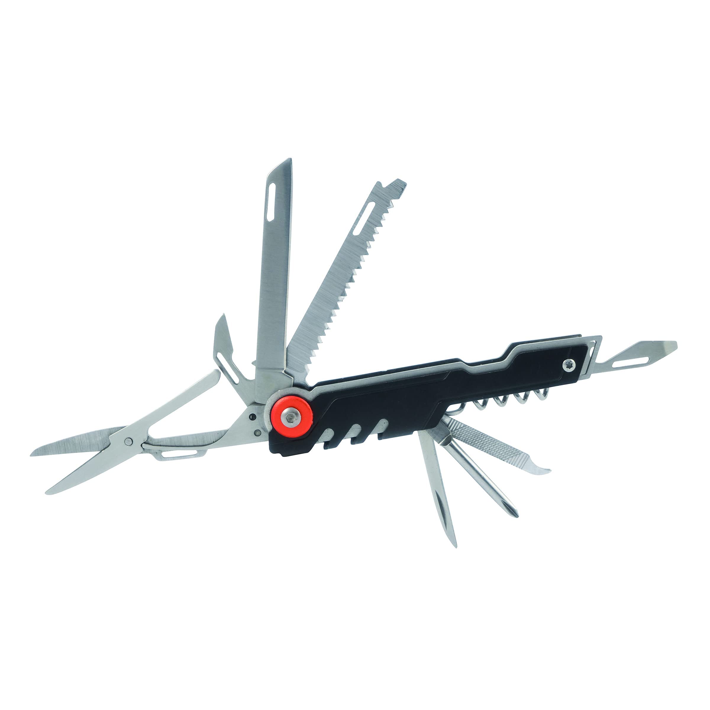 AceCamp 11-in-1 Compact Multi-Tool Pocket Knife, Blade, Saw, Scissors, Corkscrew, Nail File, Screwdrivers, Small Pick, Thread Loop, Bottle and Can Opener