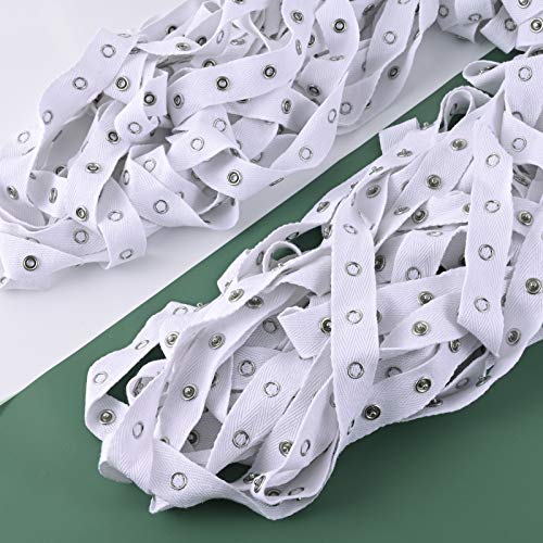VIVIPAKOKO 12 Yards Snap Button Tape Trim (White)