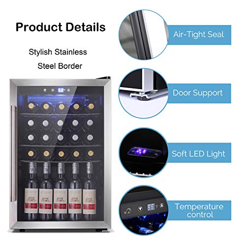 Antarctic Star Beverage Refrigerator Cooler-120 Can Mini Fridge Glass Door for Soda Beer or Wine β Glass Door Small Drink Dispenser Machine Touch Screen for Home, Office or Bar, 4.5cu.ft.β¦