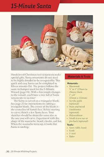 20-Minute Whittling Projects: Fun Things to Carve from Wood (Fox Chapel Publishing) Step-by-Step Instructions & Photos to Whittle Expressive Figures; Wizards, Gargoyles, Dogs, & More for Gift-Giving