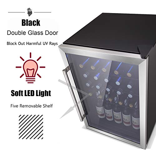 Antarctic Star Beverage Refrigerator Cooler-120 Can Mini Fridge Glass Door for Soda Beer or Wine β Glass Door Small Drink Dispenser Machine Touch Screen for Home, Office or Bar, 4.5cu.ft.β¦