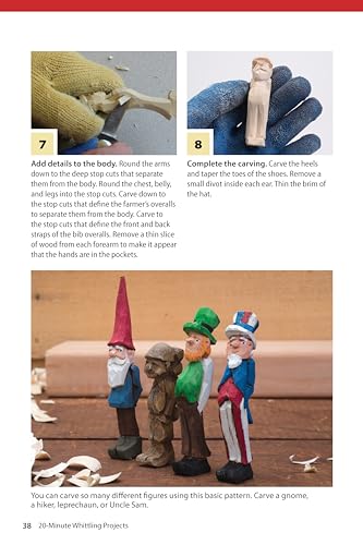 20-Minute Whittling Projects: Fun Things to Carve from Wood (Fox Chapel Publishing) Step-by-Step Instructions & Photos to Whittle Expressive Figures; Wizards, Gargoyles, Dogs, & More for Gift-Giving