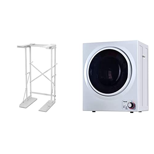 BLACK+DECKER BWDS Washer Dryer Stacking Rack Stand, White & Panda 110V 850W Electric Compact Portable Clothes Laundry Dryer with Stainless Steel Tub Apartment Size 1.5 cu.ft