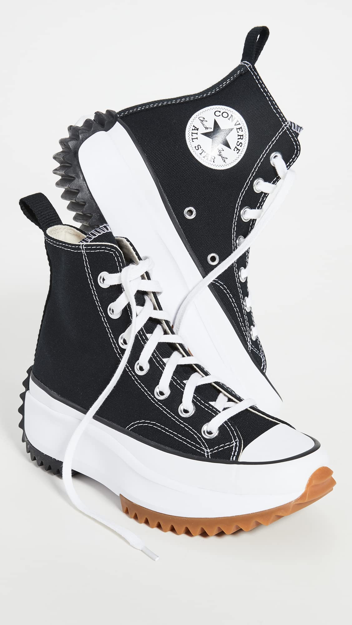 Converse Run Star Hike Hi Sneakers, Black/White/Gum, 7.5 US Women/6 US Men