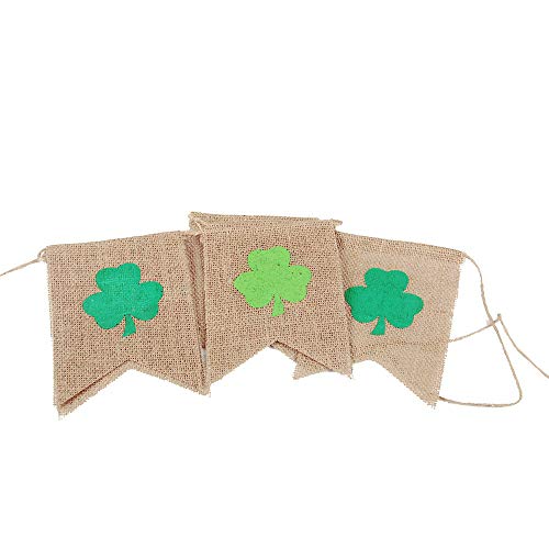 GOER St. Patrick's Day Irish Shamrock Garland Banner for St. Patrick's Day Decorations (104 Inch)
