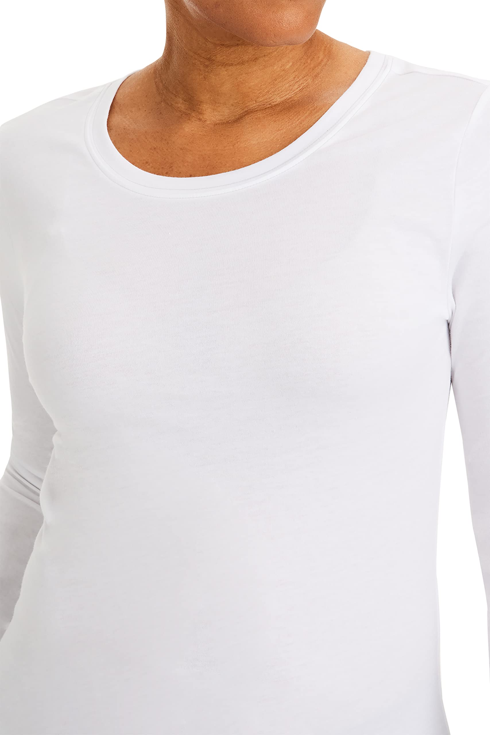 Healing Hands Women's Underscrub Soft Knit Melissa Longsleeve Scrub Tee with Breathable & Easy Care Fabric 5047, XL, White