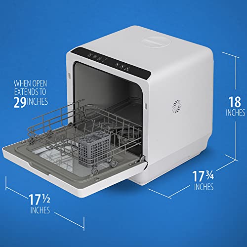 Deco Home Portable Countertop Dishwasher with Built-In Water Tank and Hook Up, 5 Cleaning Modes, Drying Heating Element