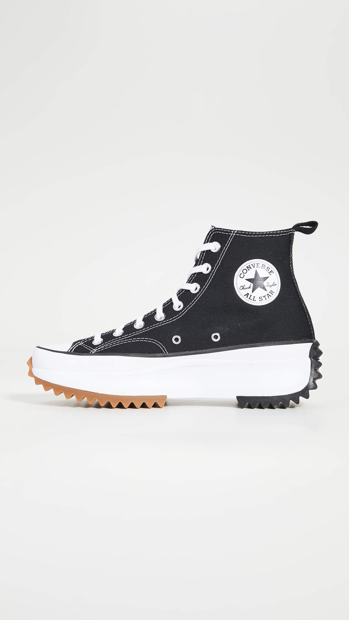Converse Run Star Hike Hi Sneakers, Black/White/Gum, 7.5 US Women/6 US Men