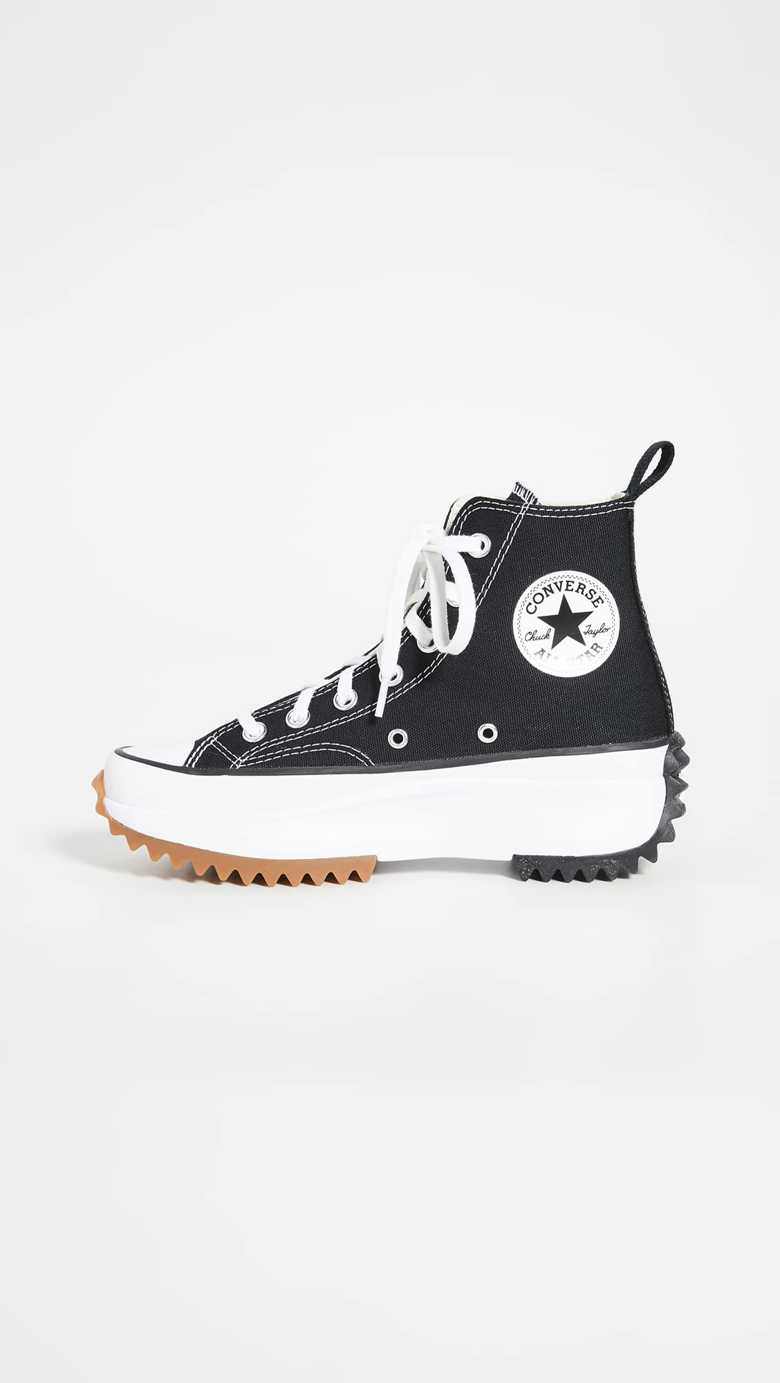 Converse Run Star Hike Hi Sneakers, Black/White/Gum, 7.5 US Women/6 US Men