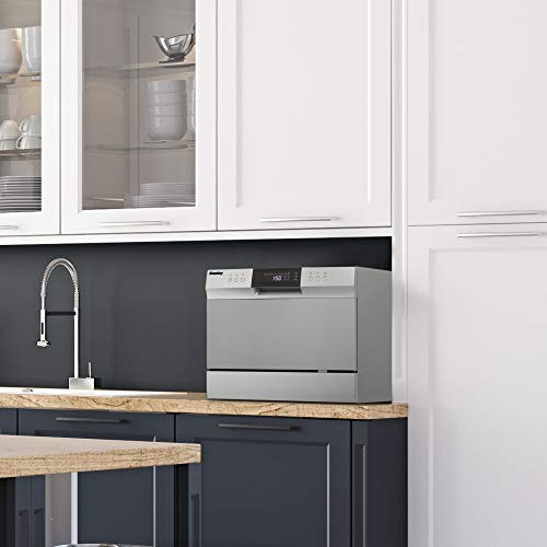 Danby DDW631SDB Countertop Dishwasher with 6 place Settings and Silverware Basket, LED Display, Energy Star