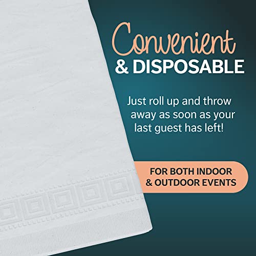 HOUZZKINGZ USA Paper Tablecloths for Rectangle Tables | 54β X 108β β 5 Pack | White Paper Disposable Tablecloth | 3-Ply Premium Paper & Plastic Table Cloths for Parties Disposable