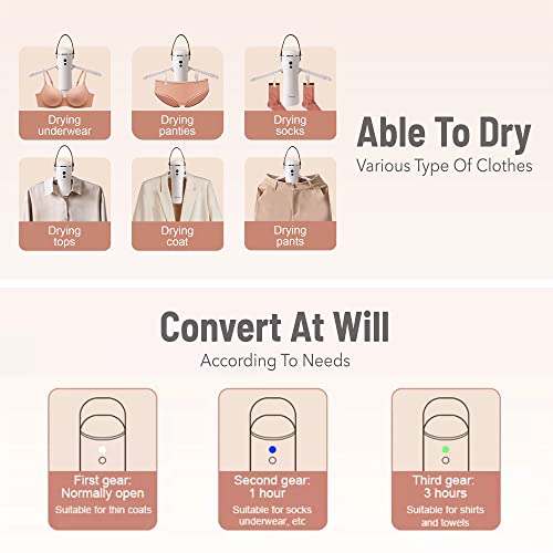 Sanivery Electric Portable Dryer for Clothes - Mini Clothes Dryer with Shoe Drying Attachment, Foldable Drying Rack, Super-Quiet Motor, and UV Light - Compact Travel Dryers for RV and Apartments
