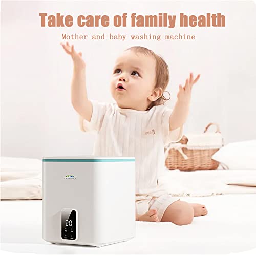Small Washing Machine Mini Washer Fully Automatic Mini Small Portable Clothes Washing Machine Underwear Washer Electric Compact Laundry Machines Desktop Washing Machine(White)