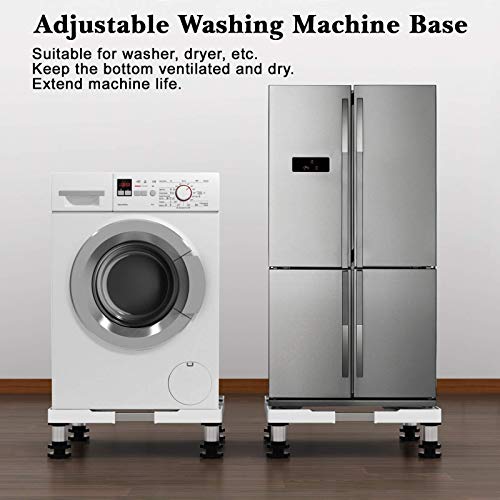 SEISSO Washing Machine Base Stand, with 4 Heavy Duty Adjustable Feet, Universal Multi-functional Base Holder for Dryer Refrigerator Furniture Washing Machine, Max Load 770 LB (350 KG)