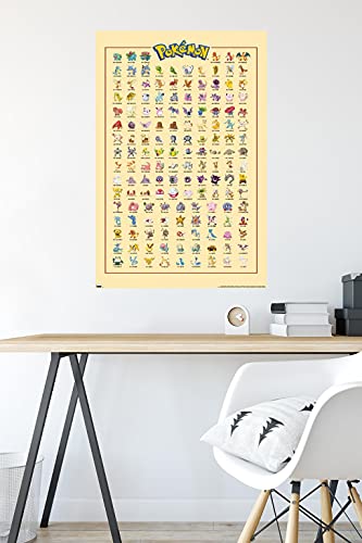 Trends International Pokémon - Kanto Grid Wall Poster, 22.375" x 34", Premium Unframed Version