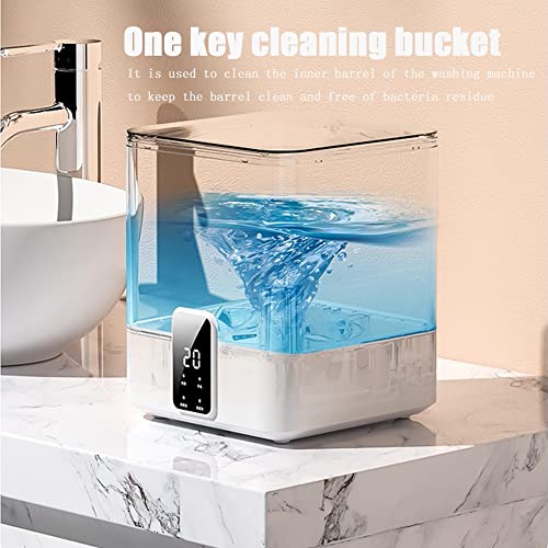 Small Washing Machine Mini Washer Fully Automatic Mini Small Portable Clothes Washing Machine Underwear Washer Electric Compact Laundry Machines Desktop Washing Machine(White)