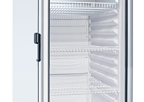 PremiumLevella PRF65DX Single Glass Door Merchandiser Refrigerator -Beverage Display Cooler-6.5 cu ft-Silver