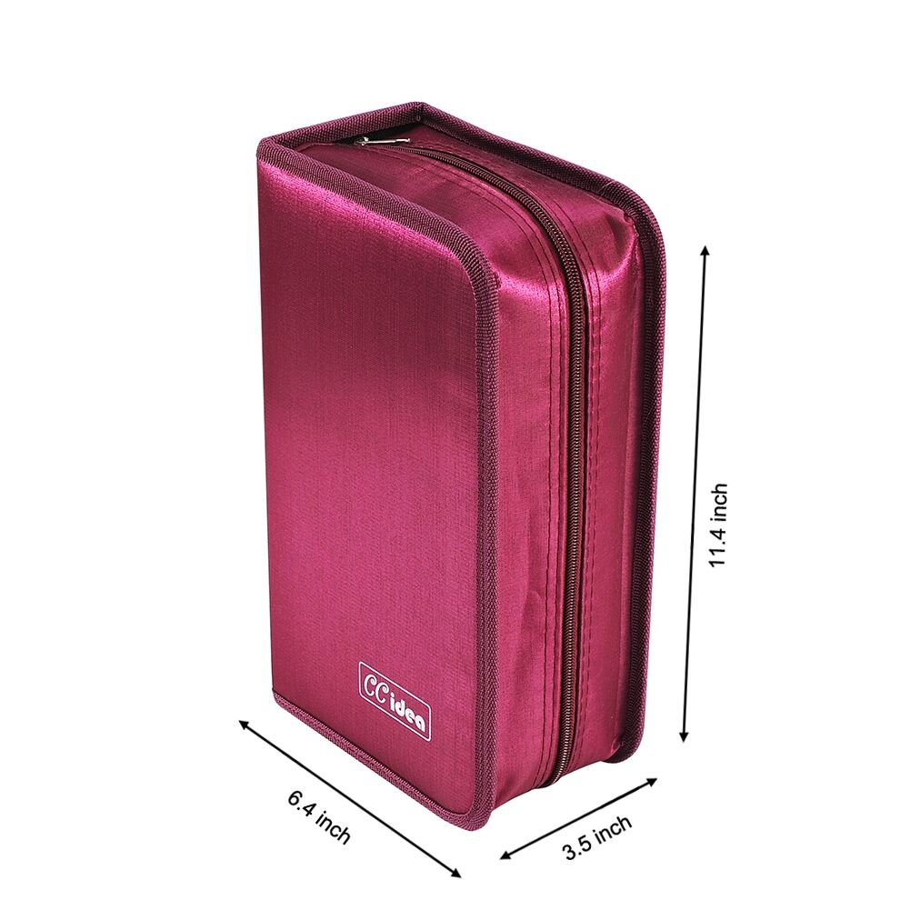 CCidea CD Case DVD Storage Holder, 128 Capacity DVD Cases Organizer CD Plastic Protective Carrying Binder,Portable Cd Wallet for Home Travel (Red)