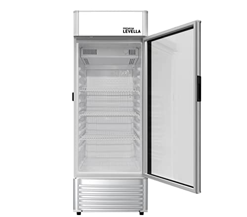 PremiumLevella PRF65DX Single Glass Door Merchandiser Refrigerator -Beverage Display Cooler-6.5 cu ft-Silver
