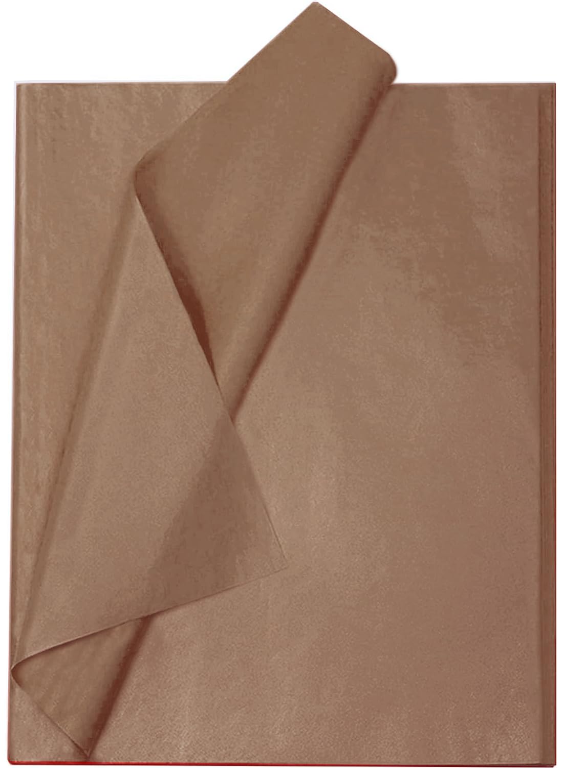 Ueerdand Gift Wrapping Tissue Paper for Packaging 105 Sheets Single-Sided Metallic Wrapping Craft Papers Bulk for DIY Artworks Flower Decoration (12 x 20 Inches, Brown)