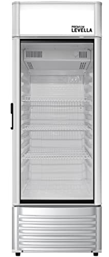 PremiumLevella PRF65DX Single Glass Door Merchandiser Refrigerator -Beverage Display Cooler-6.5 cu ft-Silver
