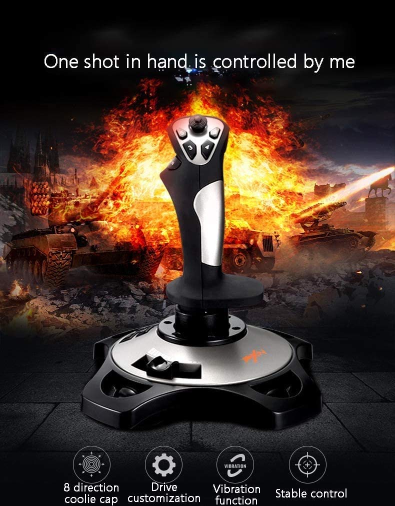 Computer Simulation Flying Fighter PC Gamepad Flight Stick Computer Simulation Flight Joystick Vibration for Windows Combat Games