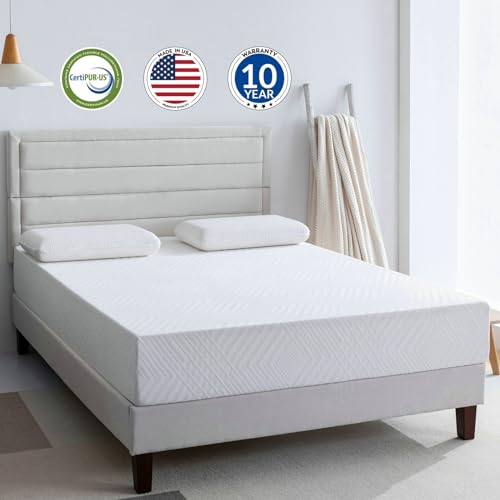 Ayoiow 10 King Mattress Memory Foam King Mattress, 10 inch Gel Memory Foam Mattress for A Cool Sleep, Bed in A Box, Green Tea Infused, Certipur-Us Certified