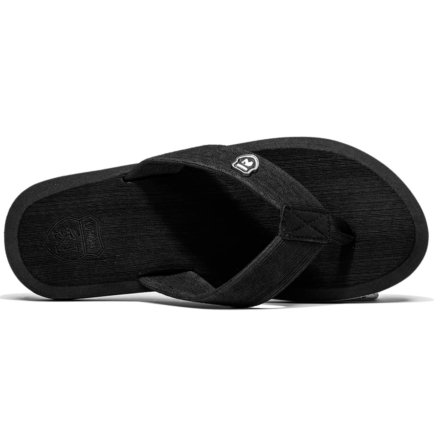 NeedBo Women's Flip Flops Thong Sandals Comfortable Lightweight Beach Sandal (8 M US, Black/Black)