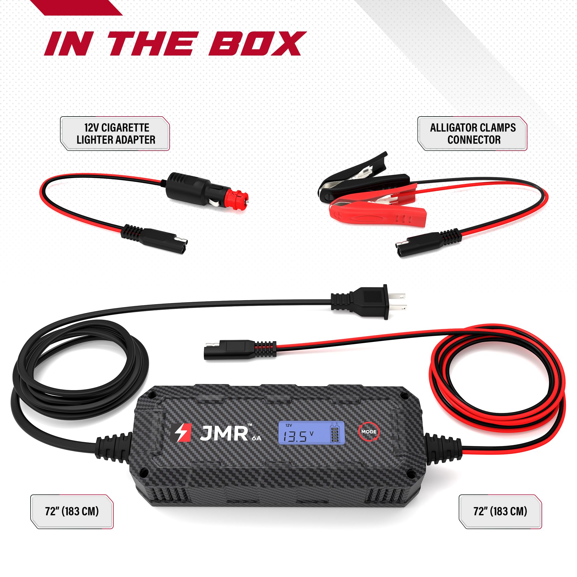 JMR Battery Charger for Can-am Spyder Maverick Defender Commander Ryker Outlander Renegade All Models Trickle Charger Conditioner Maintainer (No Lithium Mode)